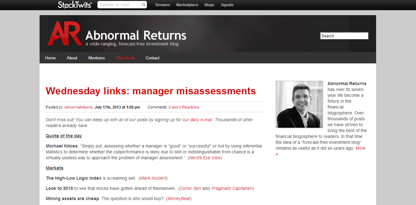 The 100 Best Finance Blogs: All The Internet’s a Stage - Insider Monkey